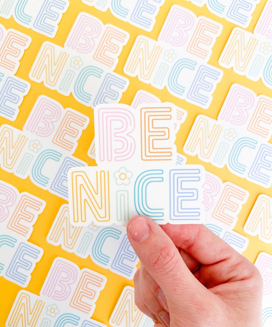 Be Nice Sticker, Happy Decal, Cute Be Kind , One Little Spark Design ...