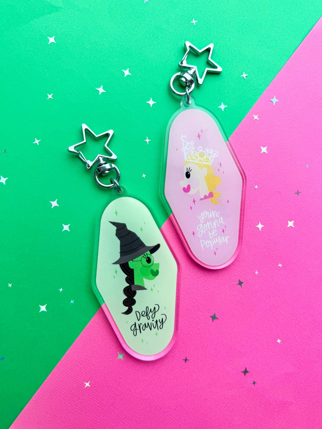 Wicked Witches Keychain | Double Sided Charm | Glinda and Elphaba ...