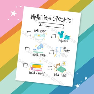 Kids Checklist Morning and Nighttime, Kids Chore Chart Printable ...