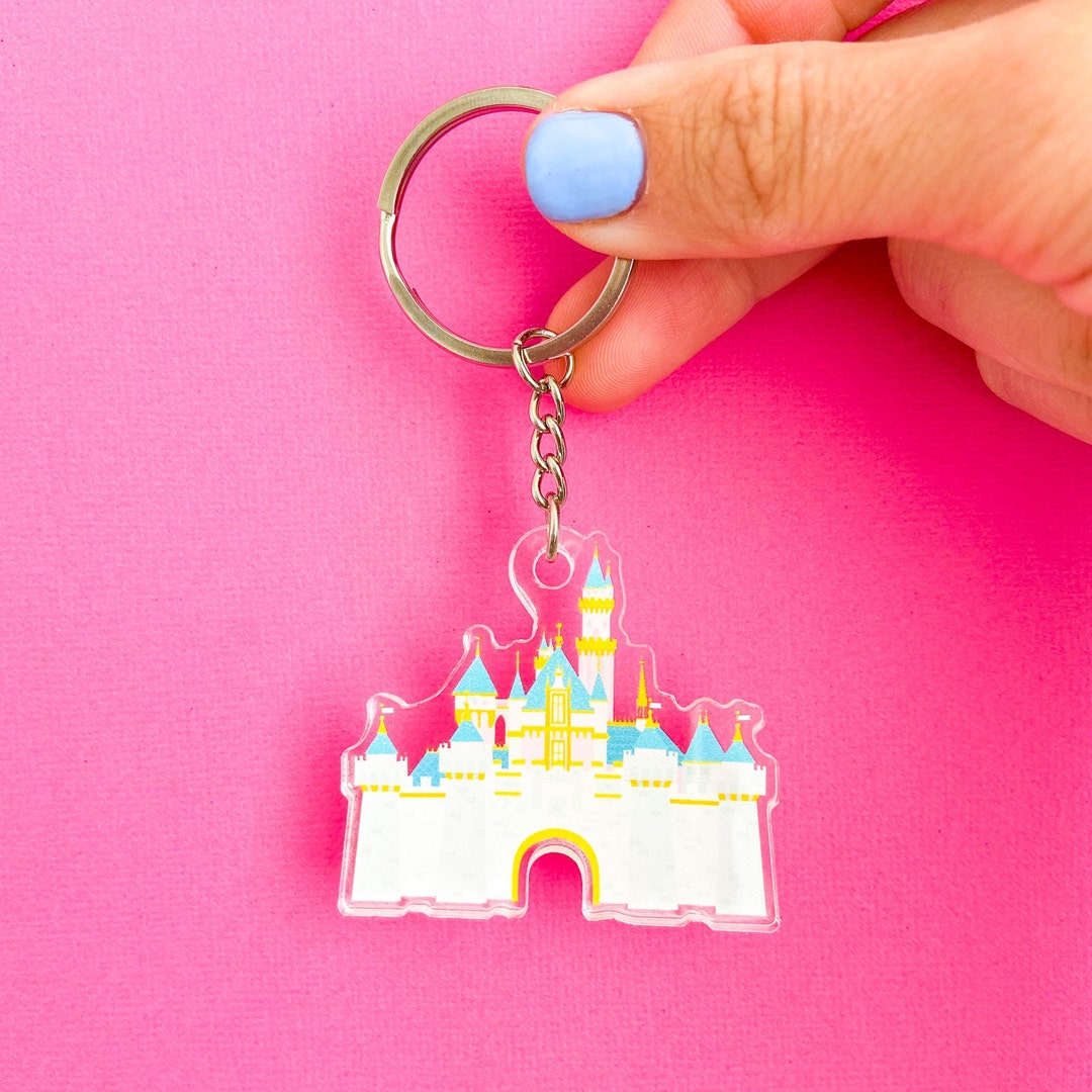 Disneyland Castle Keychain, Happiest Place on Earth Acrylic Keychain ...