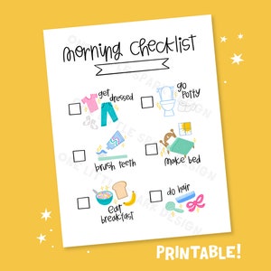 Kids Morning Checklist, Kids Chore Chart Printable, Routine Chart ...