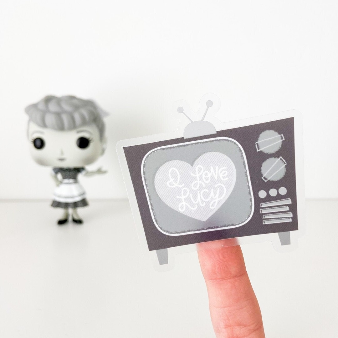 I Love Lucy TV Transparent Sticker, Retro Classic TV Black and White ...