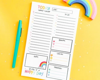 Planner Notepad Bundle // Colorful Happy Schedule // Daily and Weekly ...