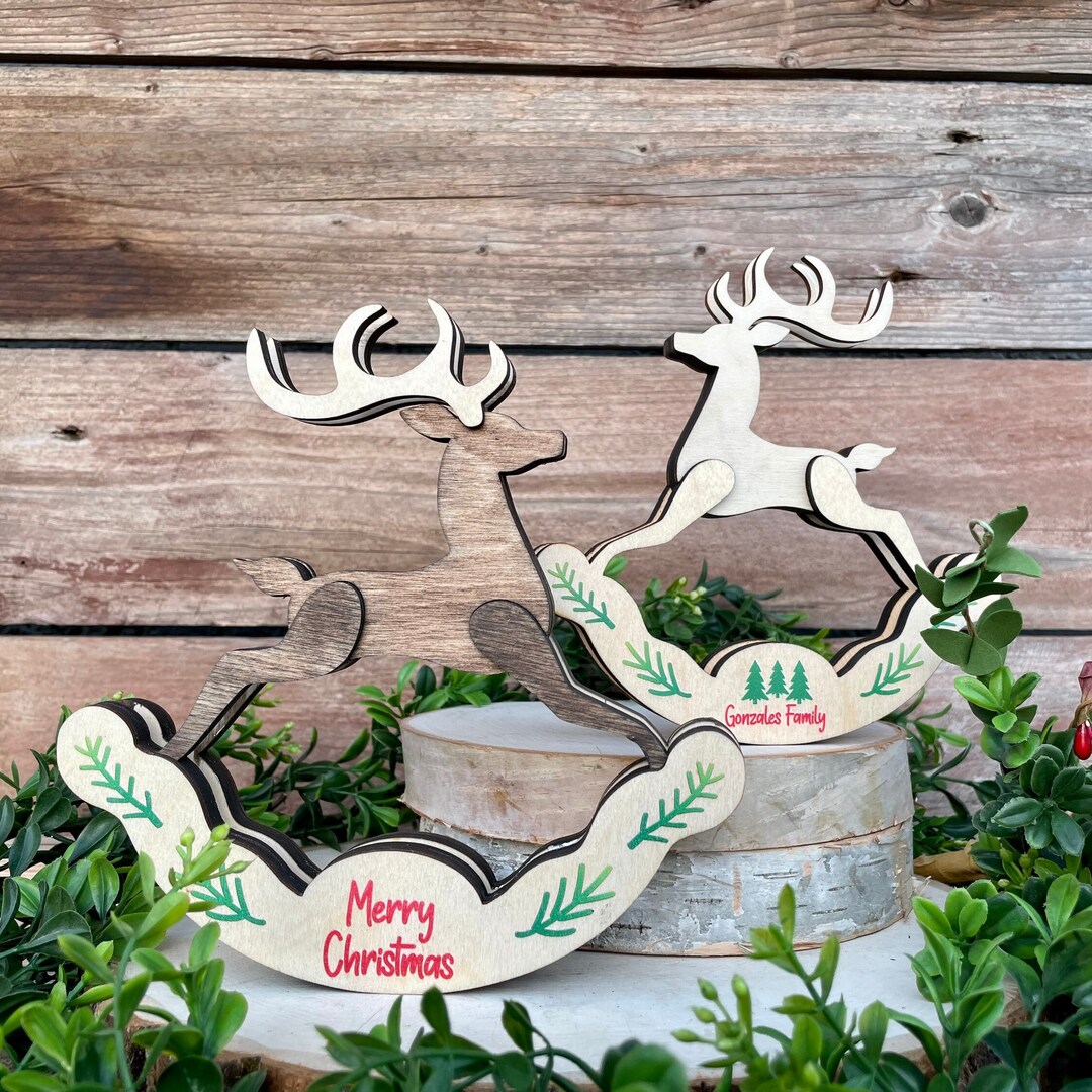 Christmas Rocking Reindeer Freestanding Reindeer - Etsy