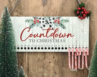 Personalized Candy Cane Christmas Countdown Advent Calendar - Etsy