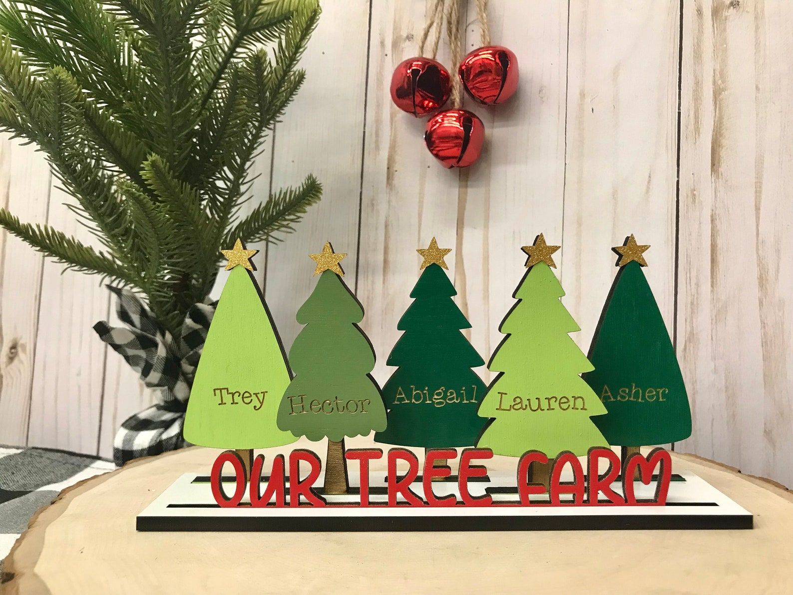 Christmas Tree Standee Personalized Names on Trees Holiday - Etsy