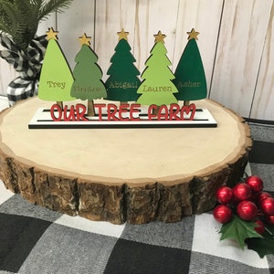 Christmas Tree Standee Personalized Names on Trees Holiday Decoration ...