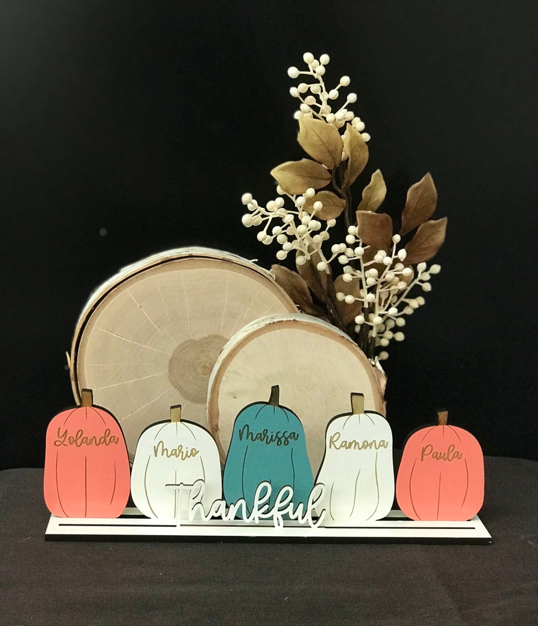 Personalized Pumpkin Family Standee Sign Engraved. Friendsgiving ...