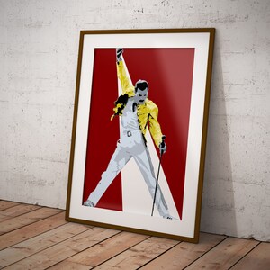 Queen, Freddy Mercury, Pop Art Print, Icon Wall Art Print, Red Queen ...