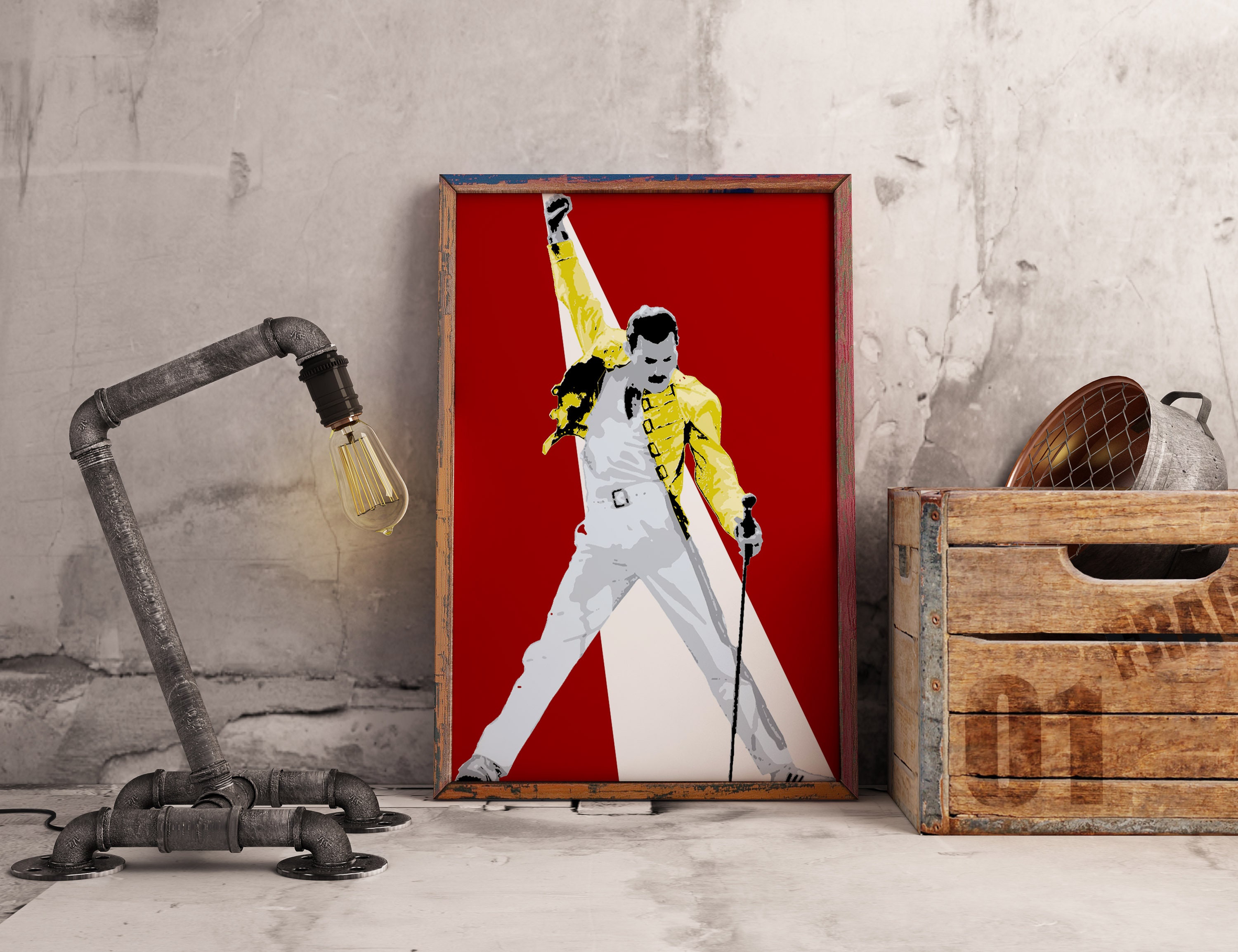 Queen, Freddy Mercury, Pop Art Print, Icon Wall Art Print, Red Queen ...
