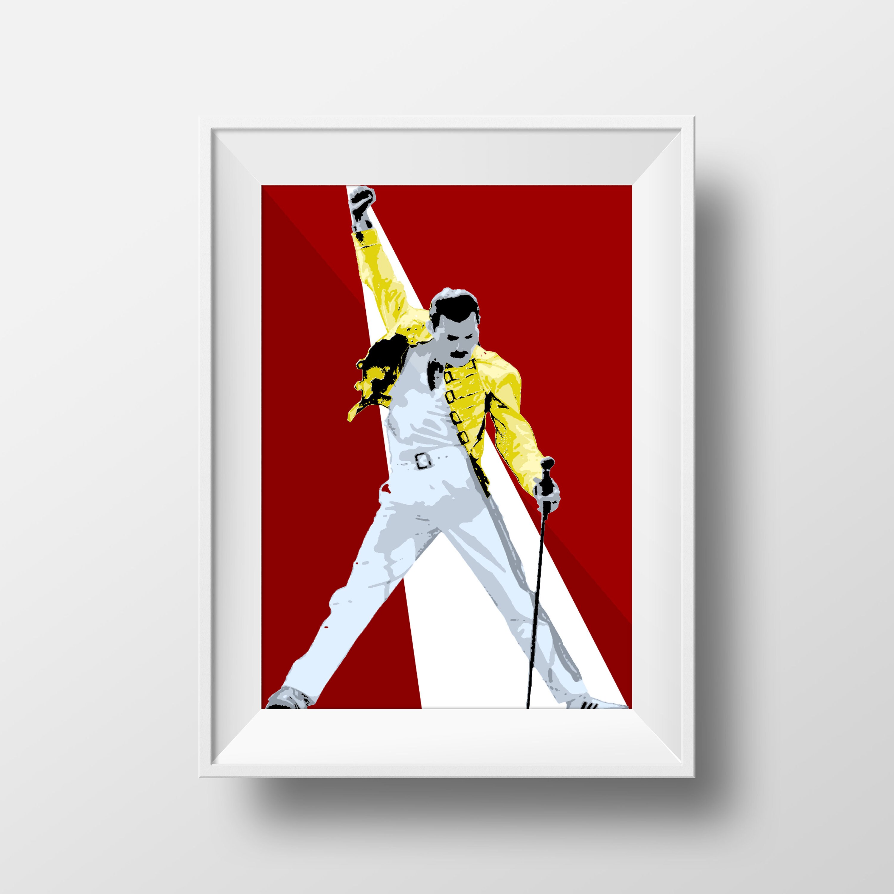 Queen, Freddy Mercury, Pop Art Print, Icon Wall Art Print, Red Queen ...