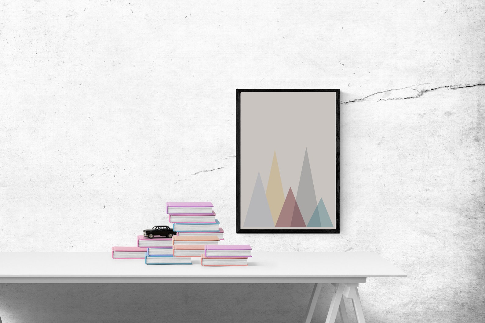 Scandinavian Mountain Wall Art Print, Neutral Wall Print, A5, A4, A3 ...