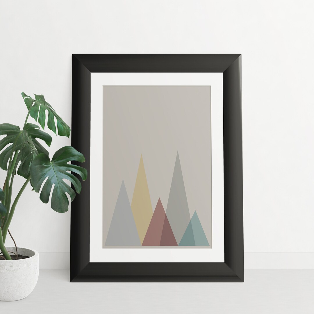 Scandinavian Mountain Wall Art Print, Neutral Wall Print, A5, A4, A3 ...