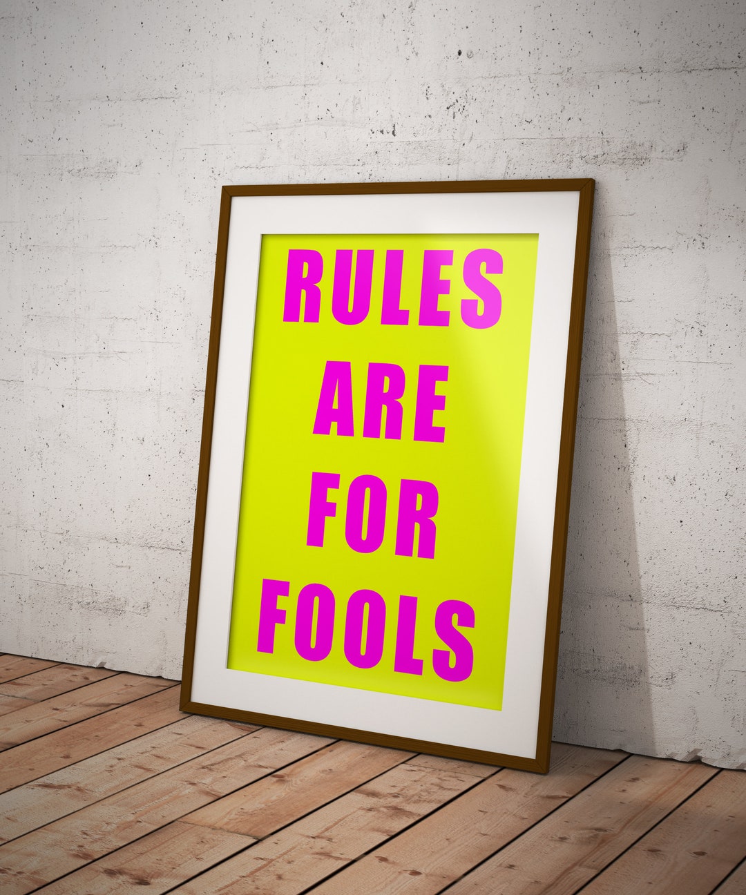Rules Are for Fools Typography Print | Bold Quote Art - Etsy