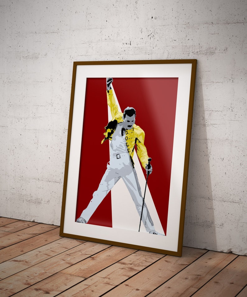 Queen, Freddy Mercury, Pop Art Print, Icon Wall Art Print, Red Queen ...