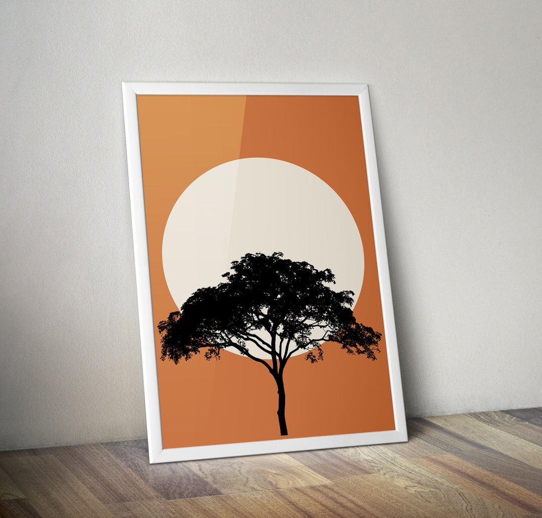 Scandinavian Tree Sun Wall Art Print, Home Decor, Wall Art Print, Free ...
