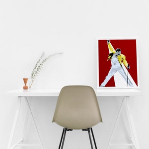 Queen, Freddy Mercury, Pop Art Print, Icon Wall Art Print, Red Queen ...