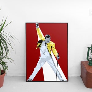 Queen, Freddy Mercury, Pop Art Print, Icon Wall Art Print, Red Queen ...