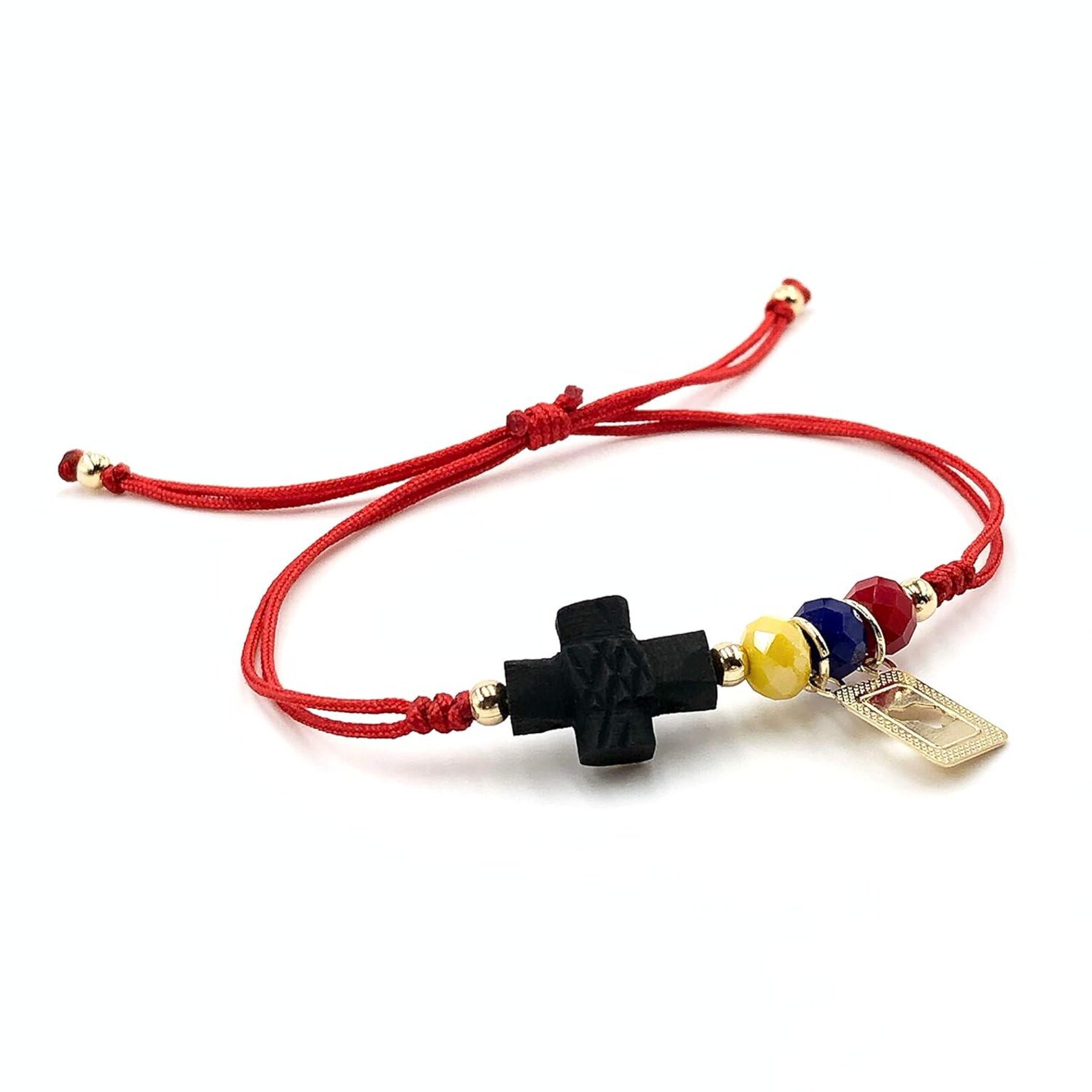 Venezuelan Pride Jet Cross Azabache Adjustable Hand-woven Bracelet in ...