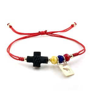Venezuelan Pride Jet Cross Azabache Adjustable Hand-woven Bracelet in ...