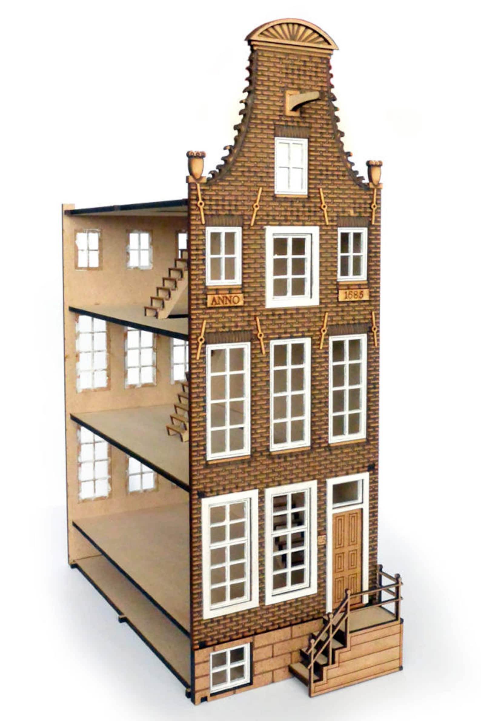 Dutch Canal House Dollhouse Miniature Kit 1:48 Oudezijdsvoorburgwal - Etsy