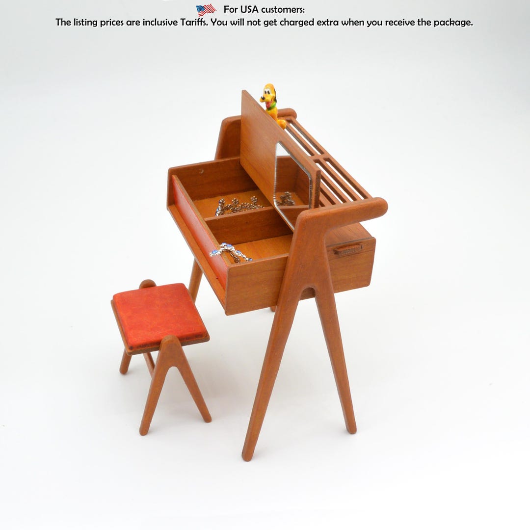 1950's Dutch Dressing Table / Vanity Desk - Dollhouse Miniature Kit 1: ...
