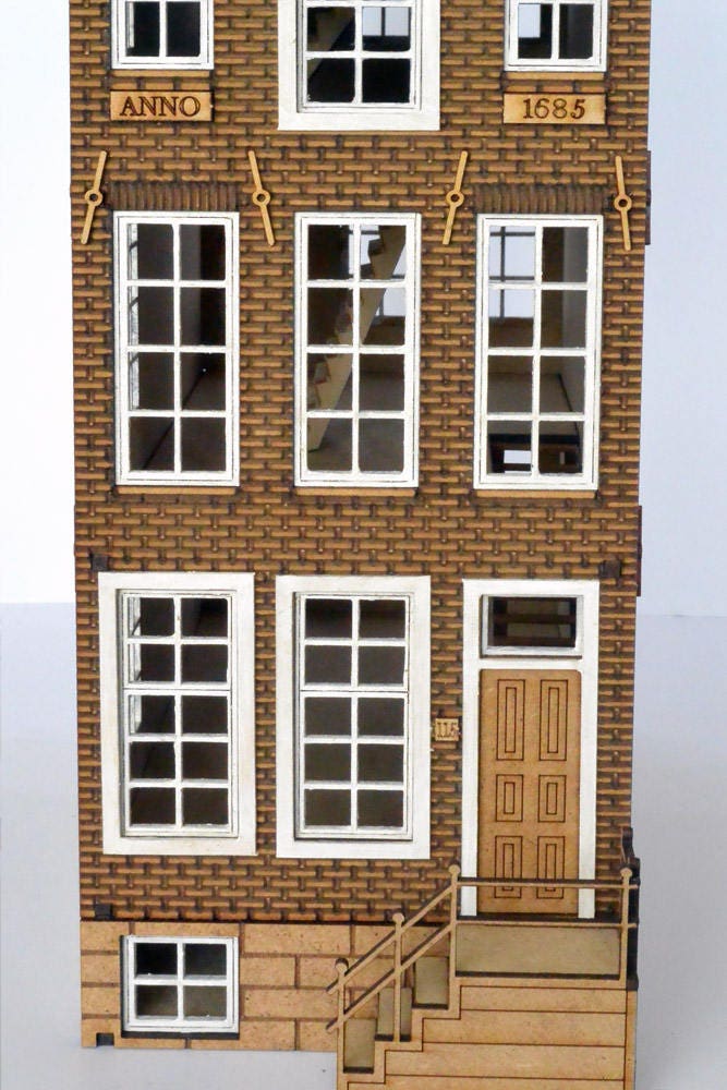 Dutch Canal House Dollhouse Miniature Kit 1:48 Oudezijdsvoorburgwal - Etsy