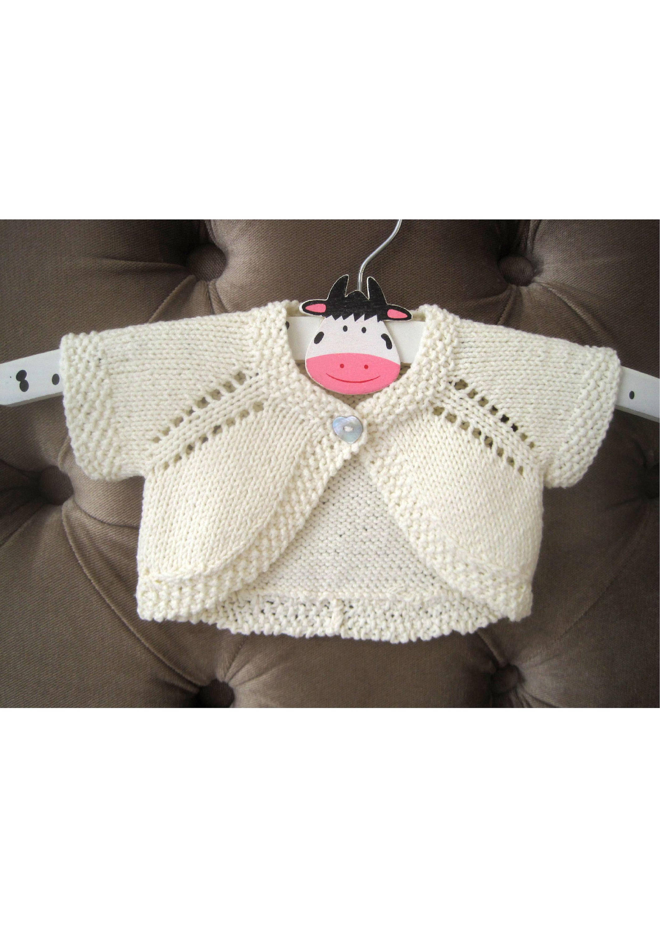 Baby Girl Easy Bolero Knit Pattern Easy Knitting Pattern Baby - Etsy