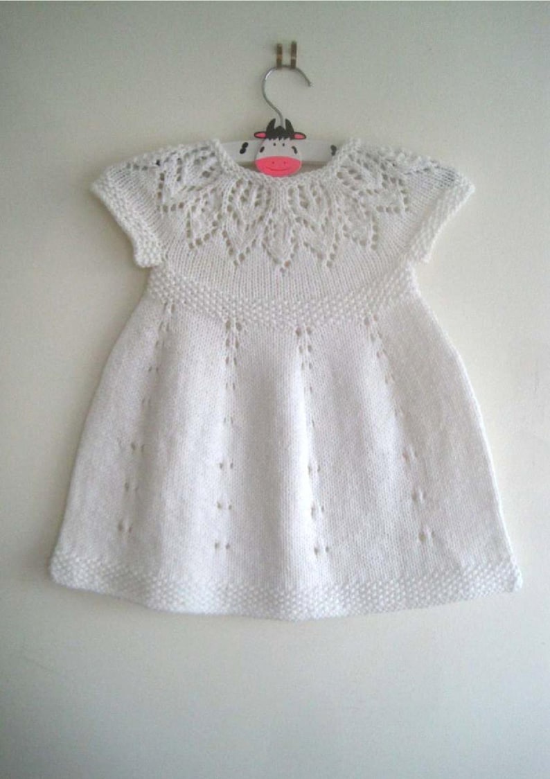 Baby Dress Knitting Pattern - Girls Dress Knitting Pattern - Poppy ...