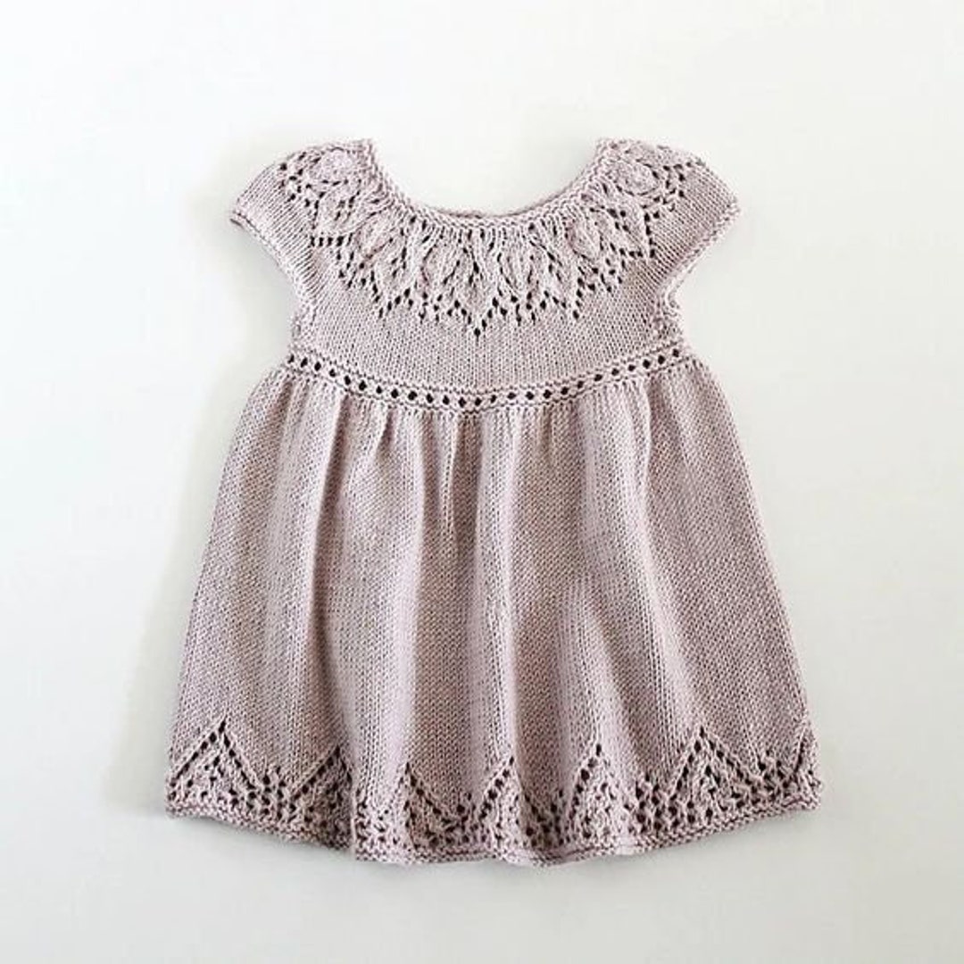 Girls Dress Knitting Pattern - Anya Dress Knitting Pattern - Baby Dress ...