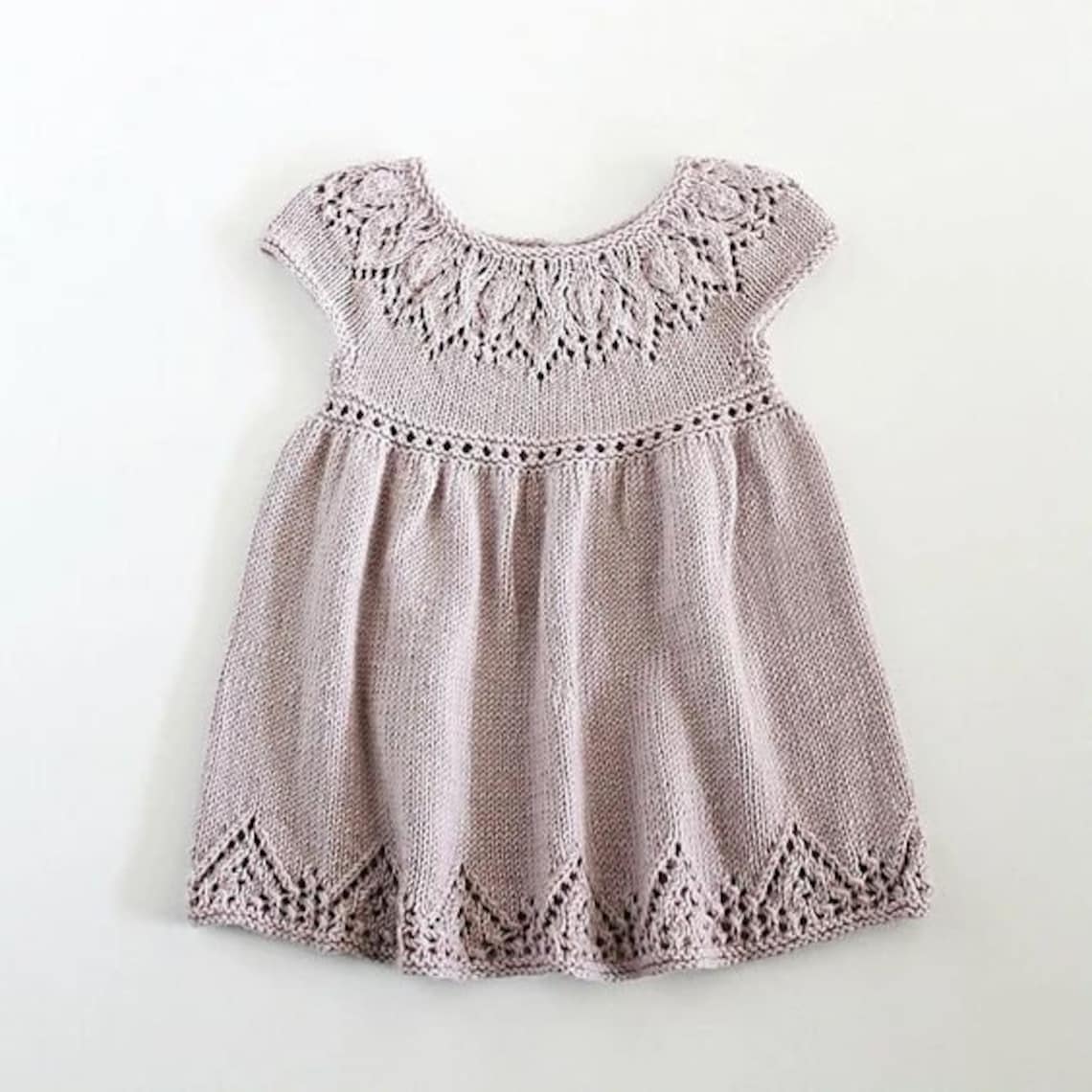 Girls Dress Knitting Pattern - Anya Dress Knitting Pattern - Baby Dress ...