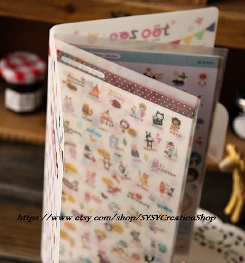 Sticker Pack 8 Sheets/korean Sticker Album/sticker Book/cute | Etsy