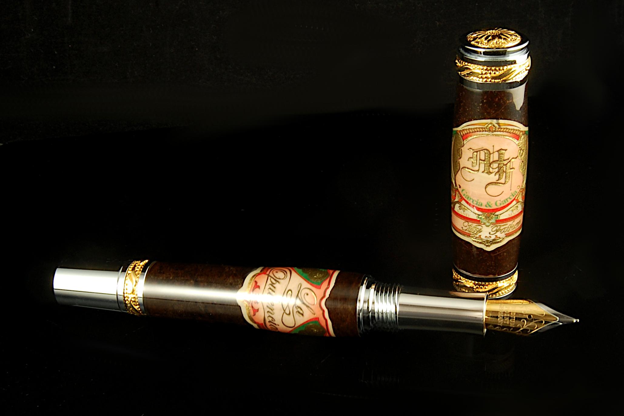 Cigar Band Fountain or Rollerball Pen, My Father La Opulencia Label on ...