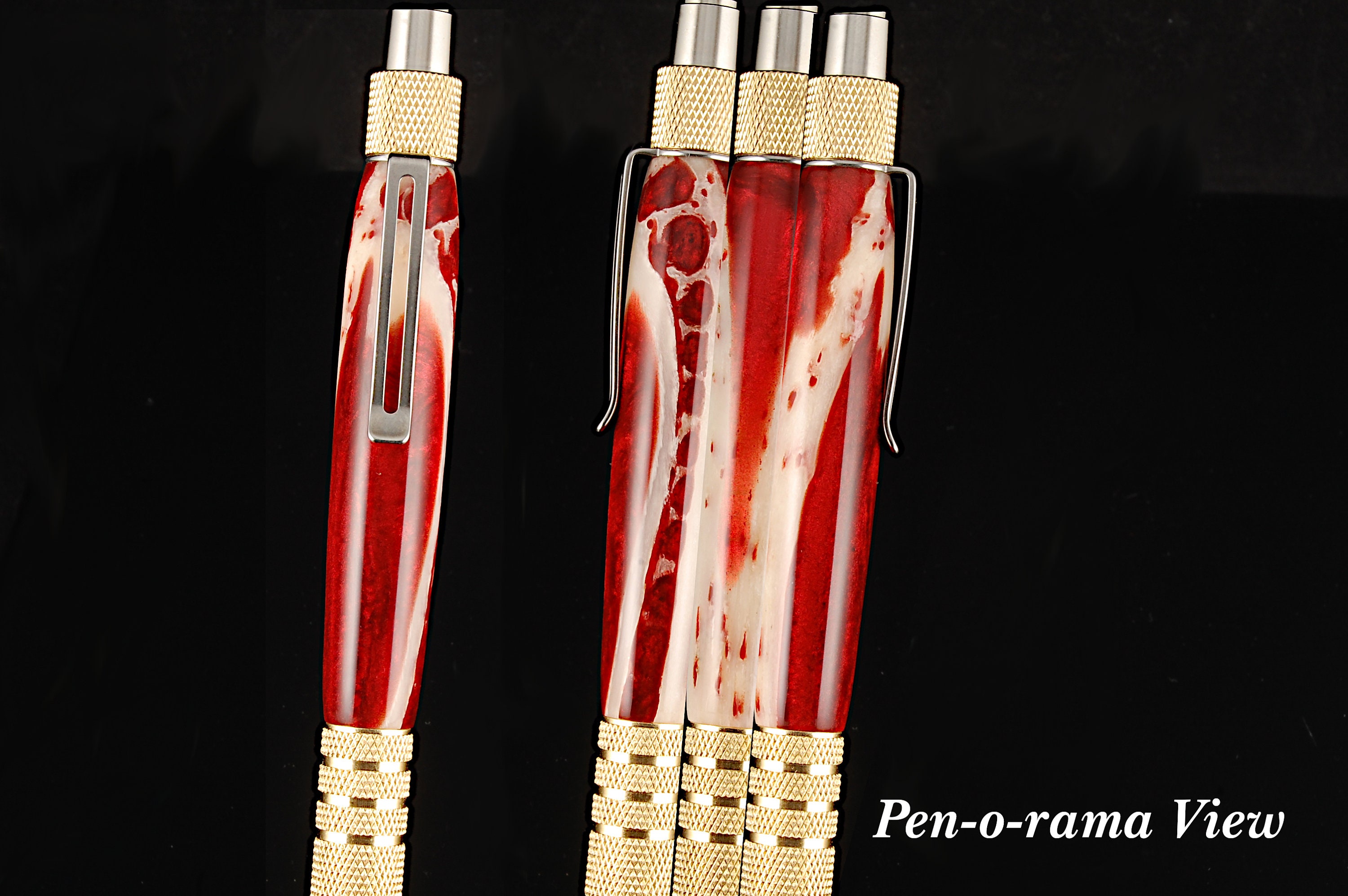 Alligator Jawbone Click Ballpoint Pen in Molten Red Acrylic Filling - Etsy