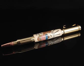 Military Carbine Ballpoint Pen With Inlaid Afganistan | Etsy