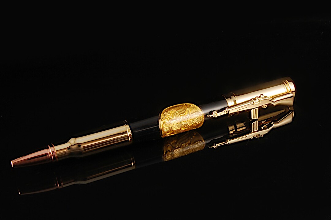 Military Carbine Pen -- Ballpoint Pen With US Army Brass Button - Etsy