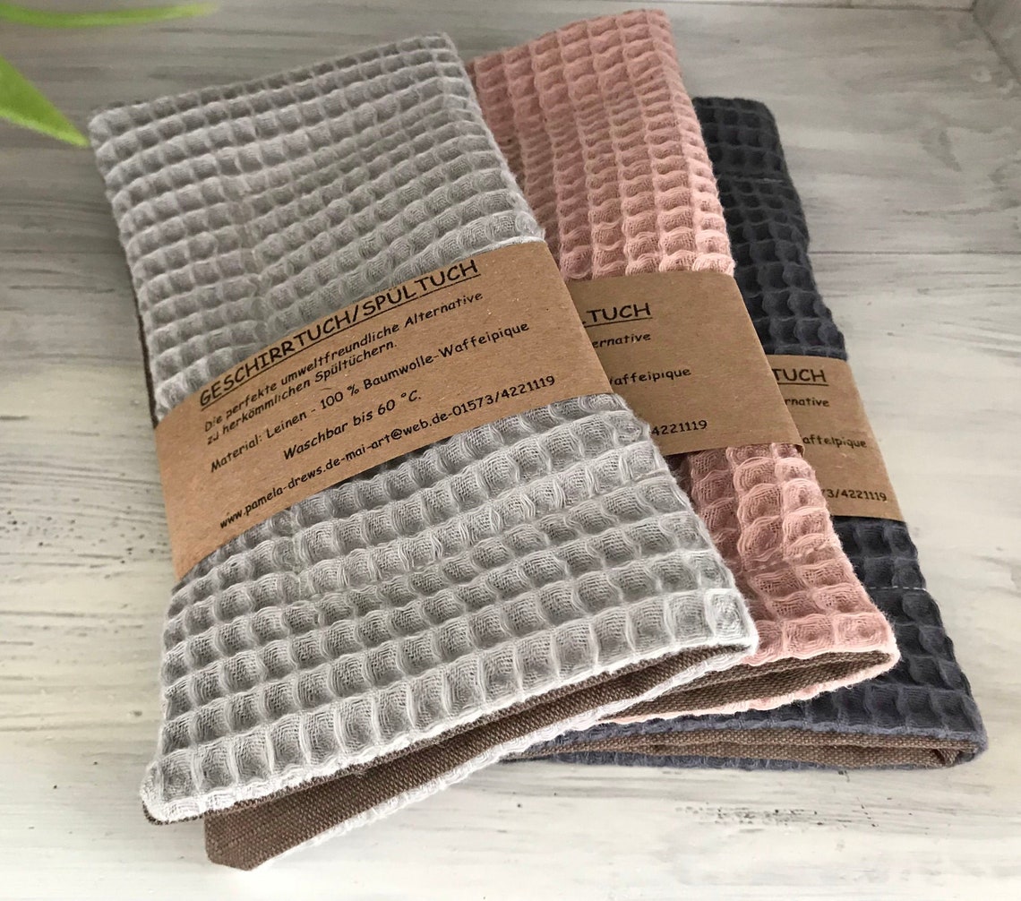 Spültuch Putztuch waschbar Baumwolle Leinen zero waste - Etsy.de