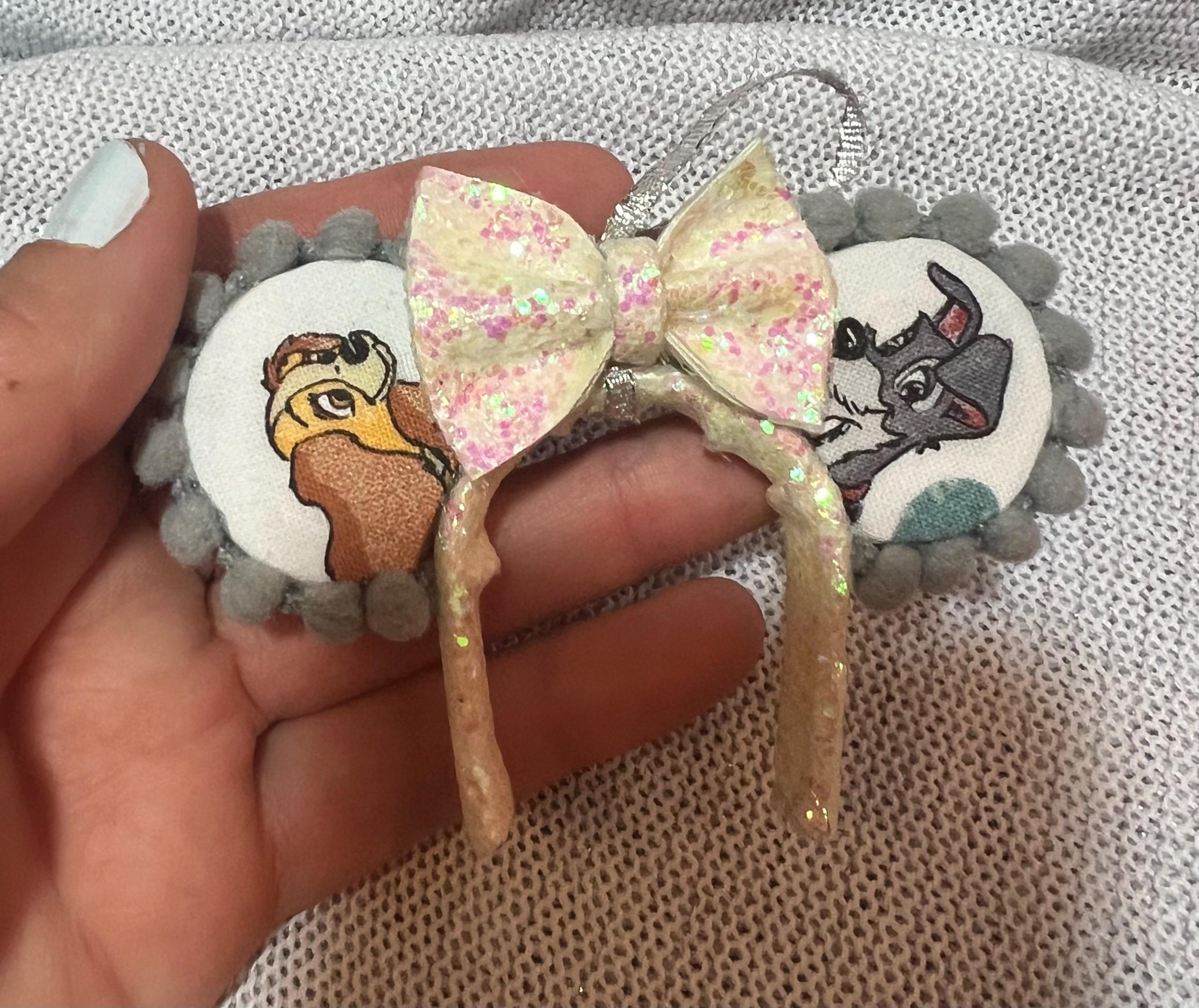 Lady and the Tramp Disney Mickey Ear Headband Tree Ornament Handmade - Etsy