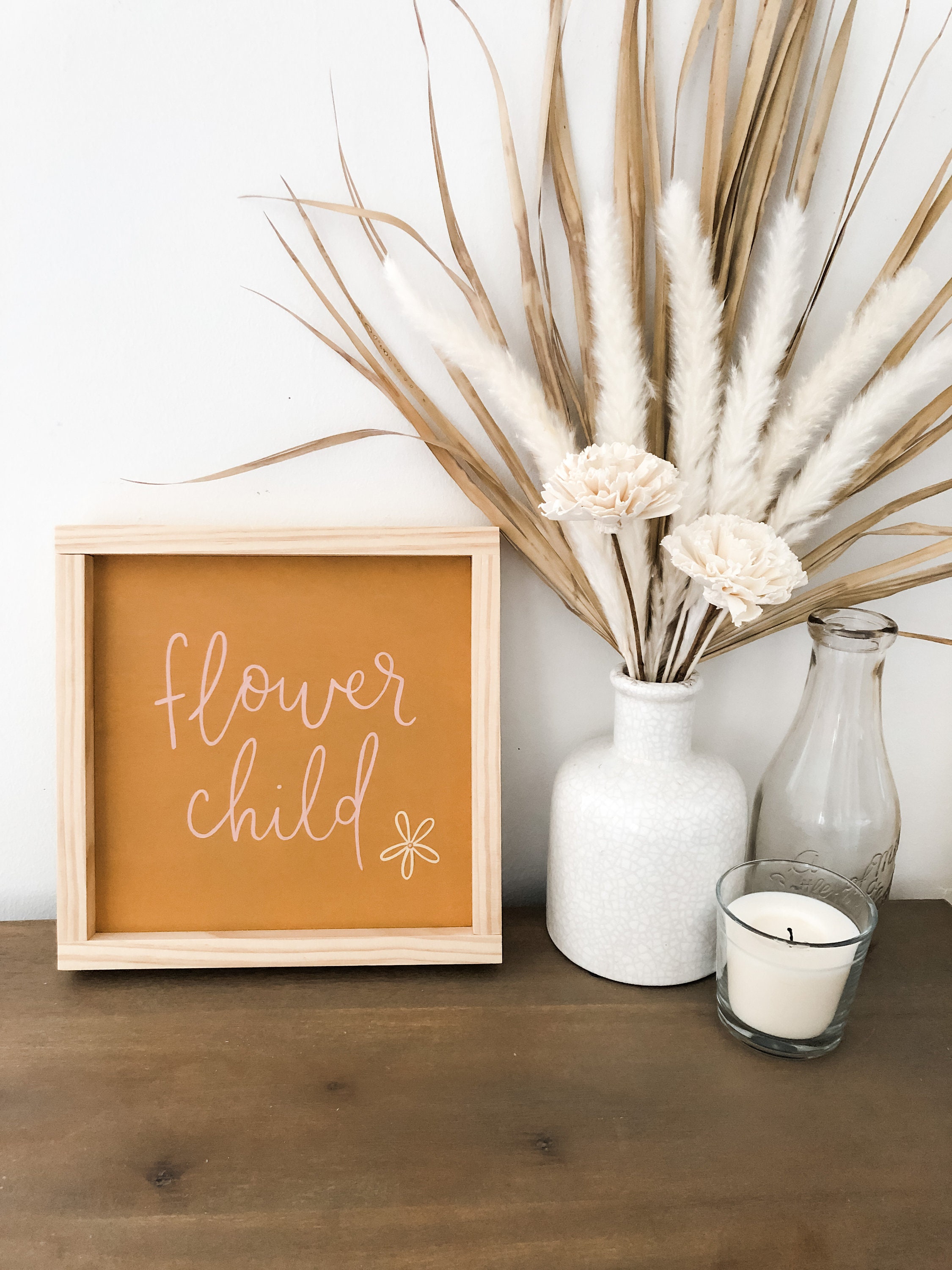 Flower Child Wood Signs Hand Lettered Wood Sign Hippie Art Boho ...