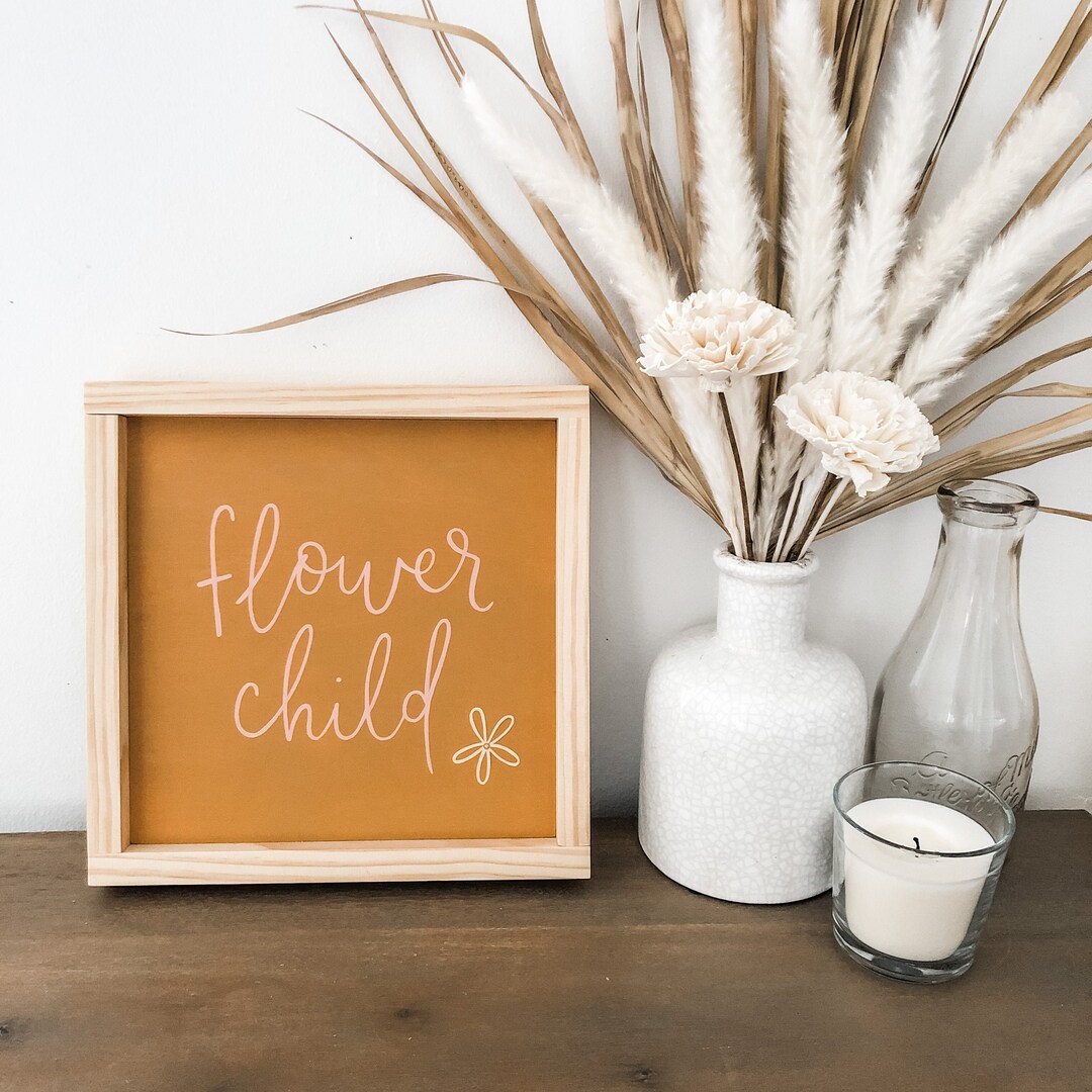 Flower Child | Wood Signs | Hand Lettered Wood Sign | Hippie Art | Boho ...
