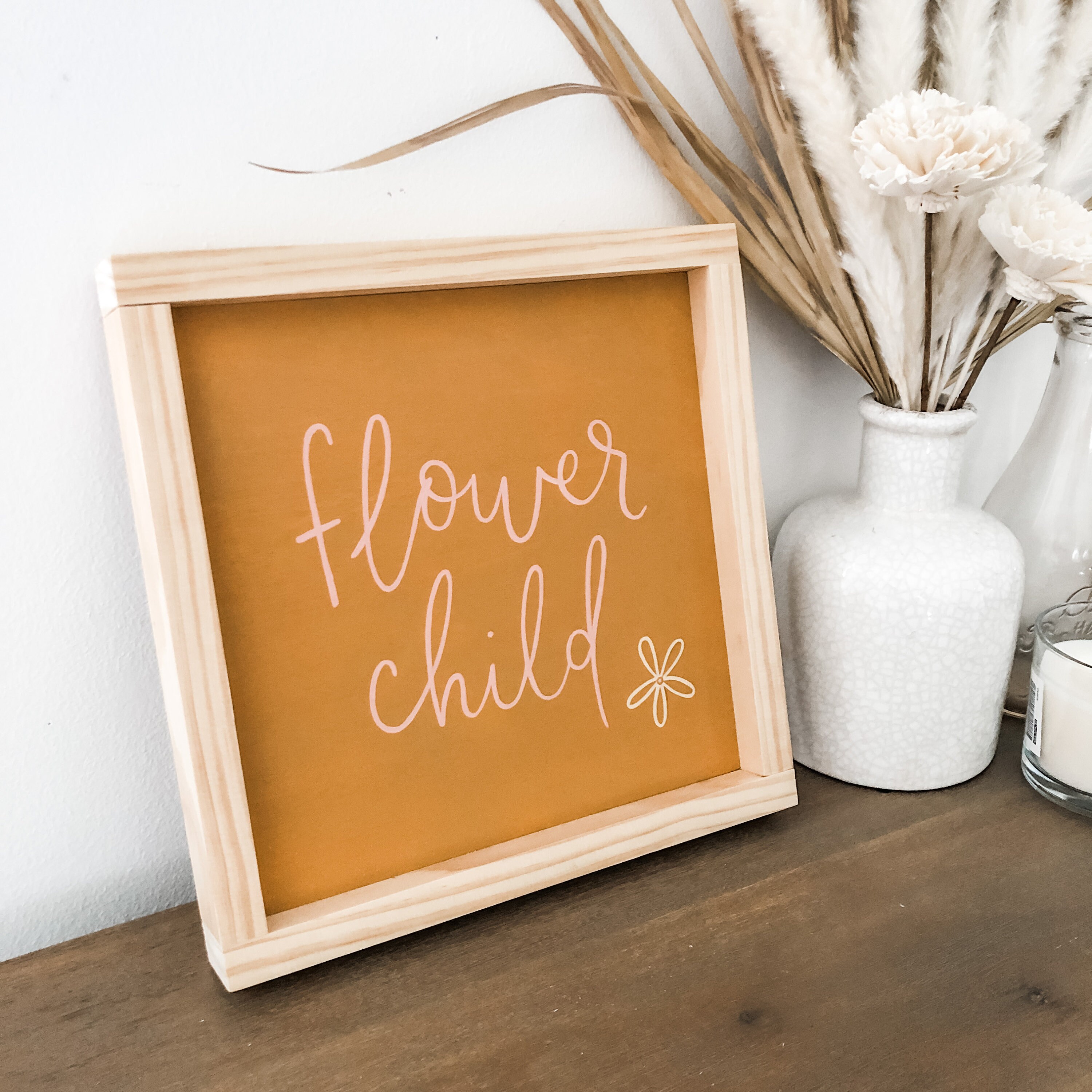 Flower Child Wood Signs Hand Lettered Wood Sign Hippie Art Boho ...