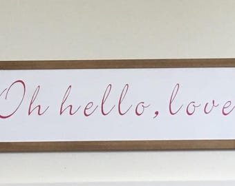 Hello Love Sign | Etsy