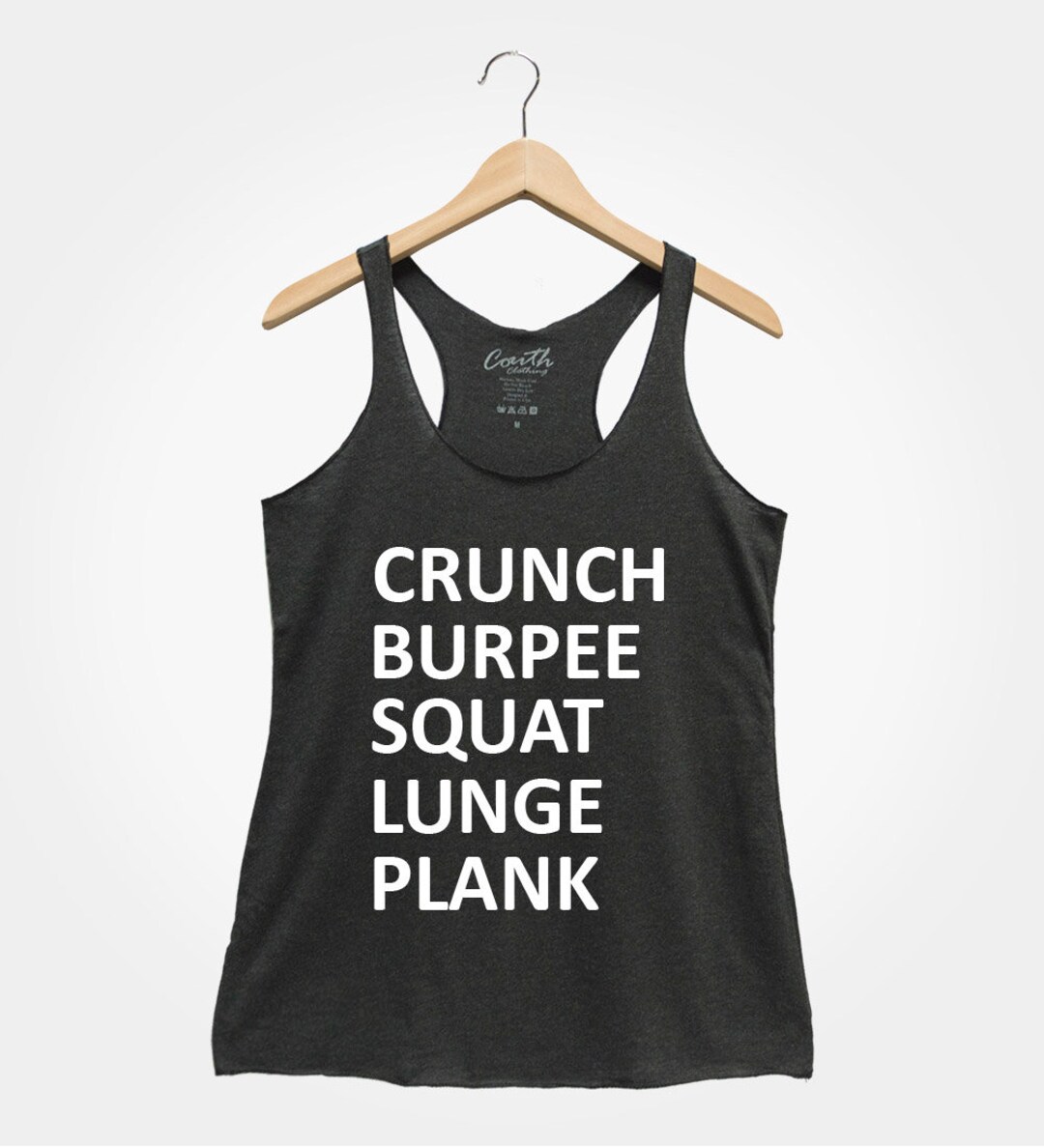 Crunch Burpee Squat Lunge Plank Tank, Womens Tank Top, Workout Top ...