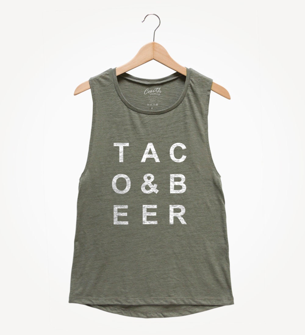 Taco and Beer Tank Top Women's Flowy Muscle Tee Yoga | Etsy