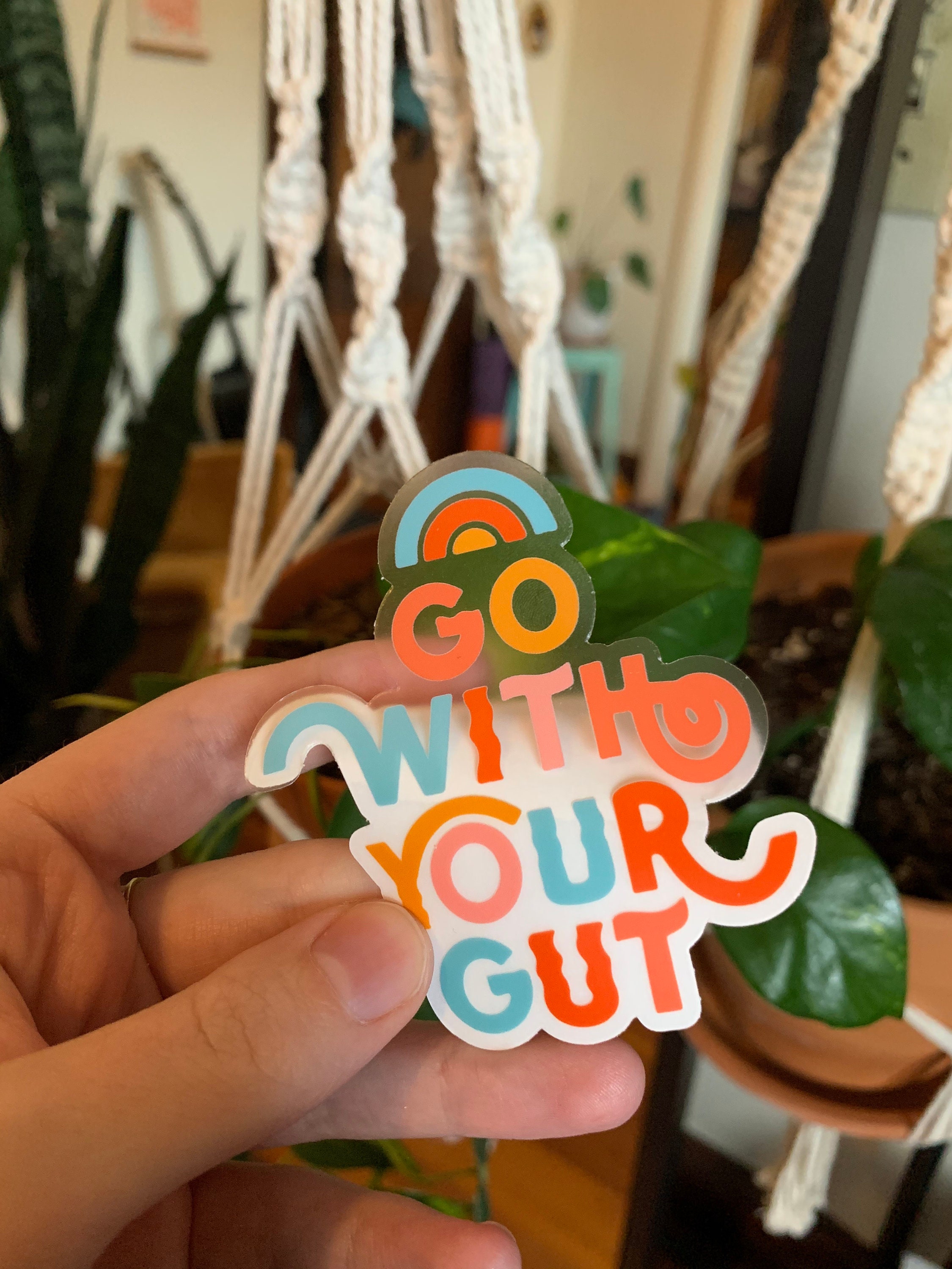 Go With Your Gut Clear Sticker - Etsy UK