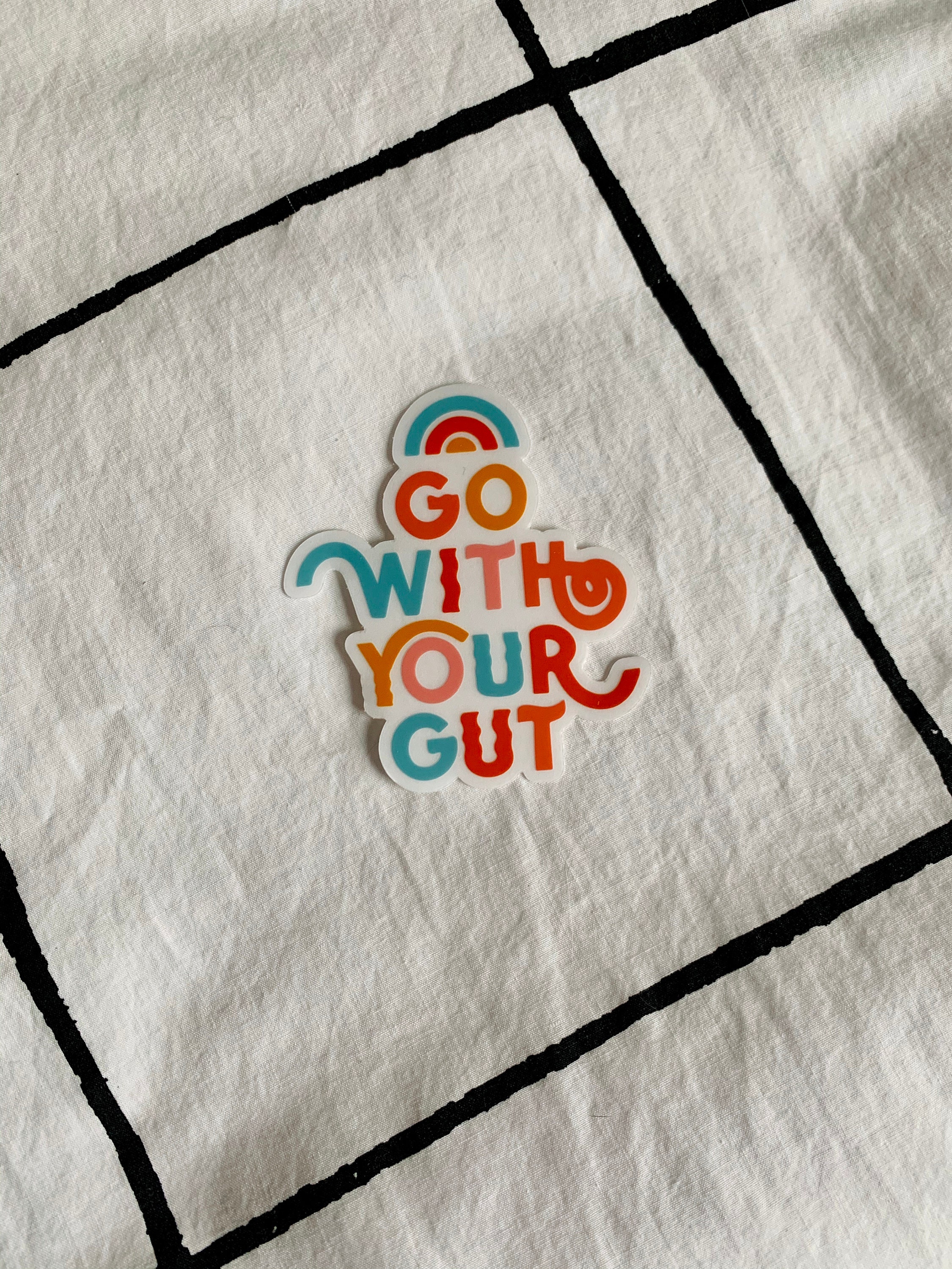 Go With Your Gut Clear Sticker - Etsy UK