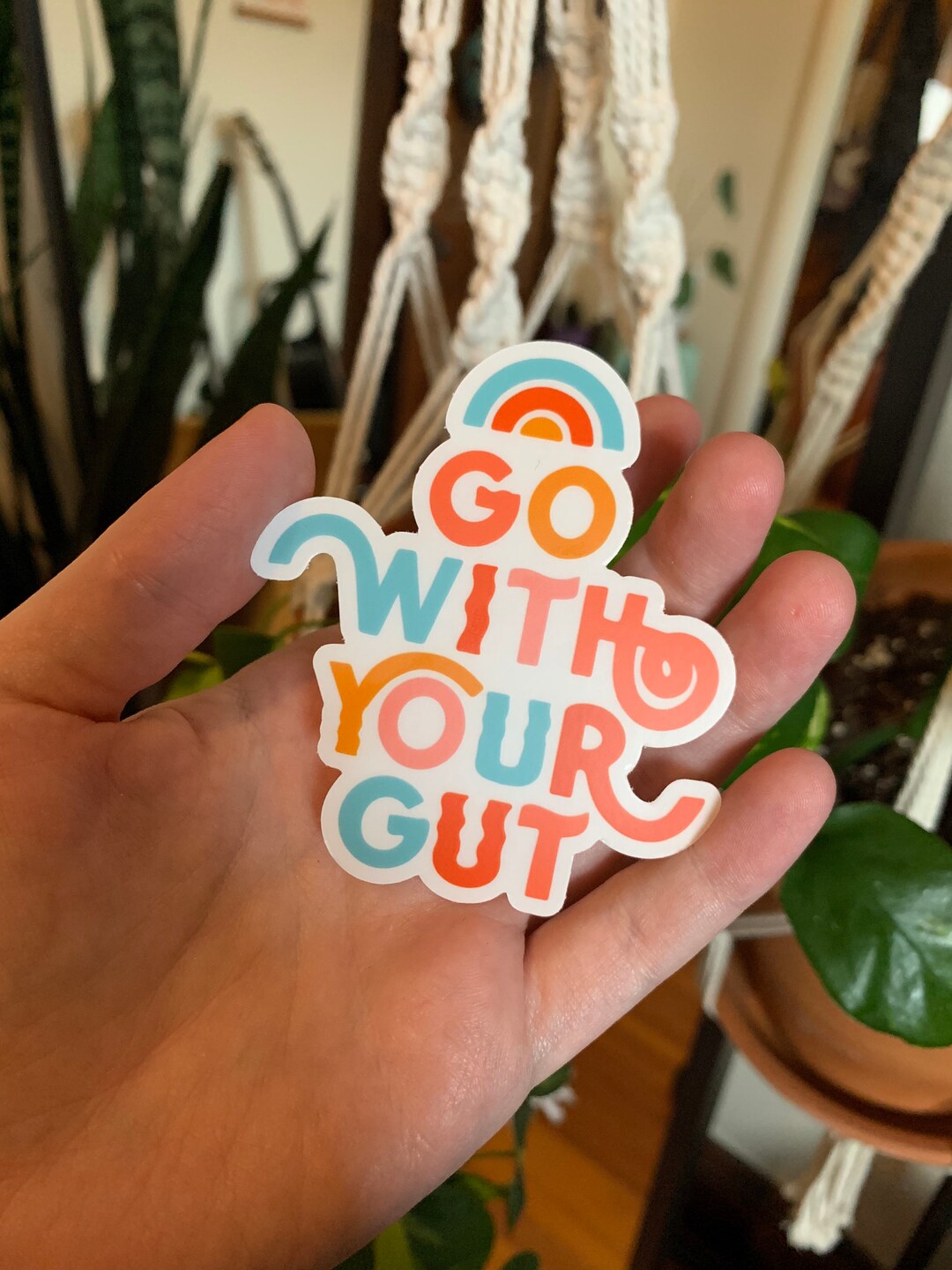 Go With Your Gut Clear Sticker - Etsy UK