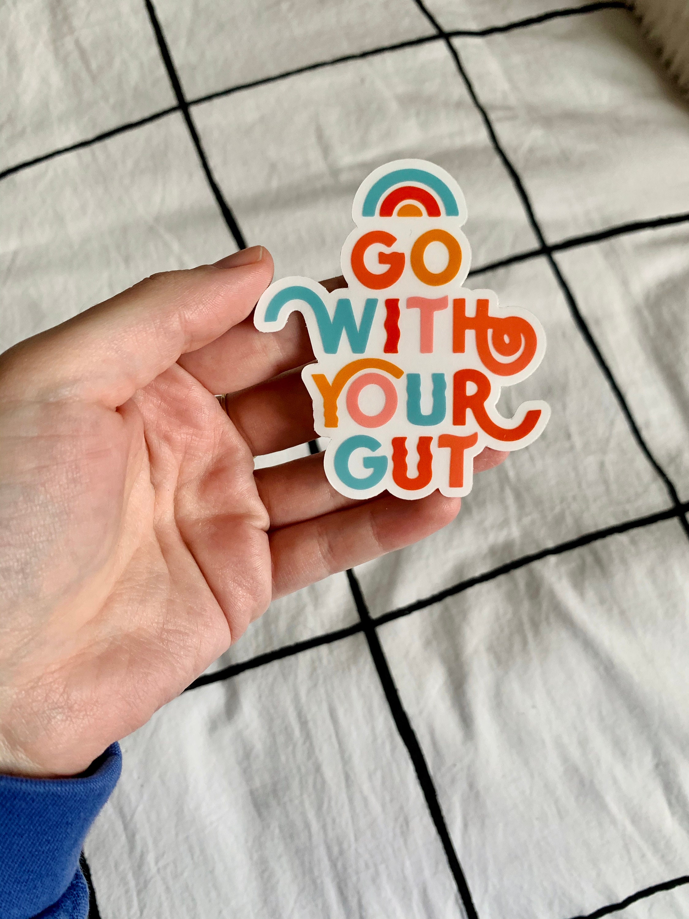 Go With Your Gut Clear Sticker - Etsy UK
