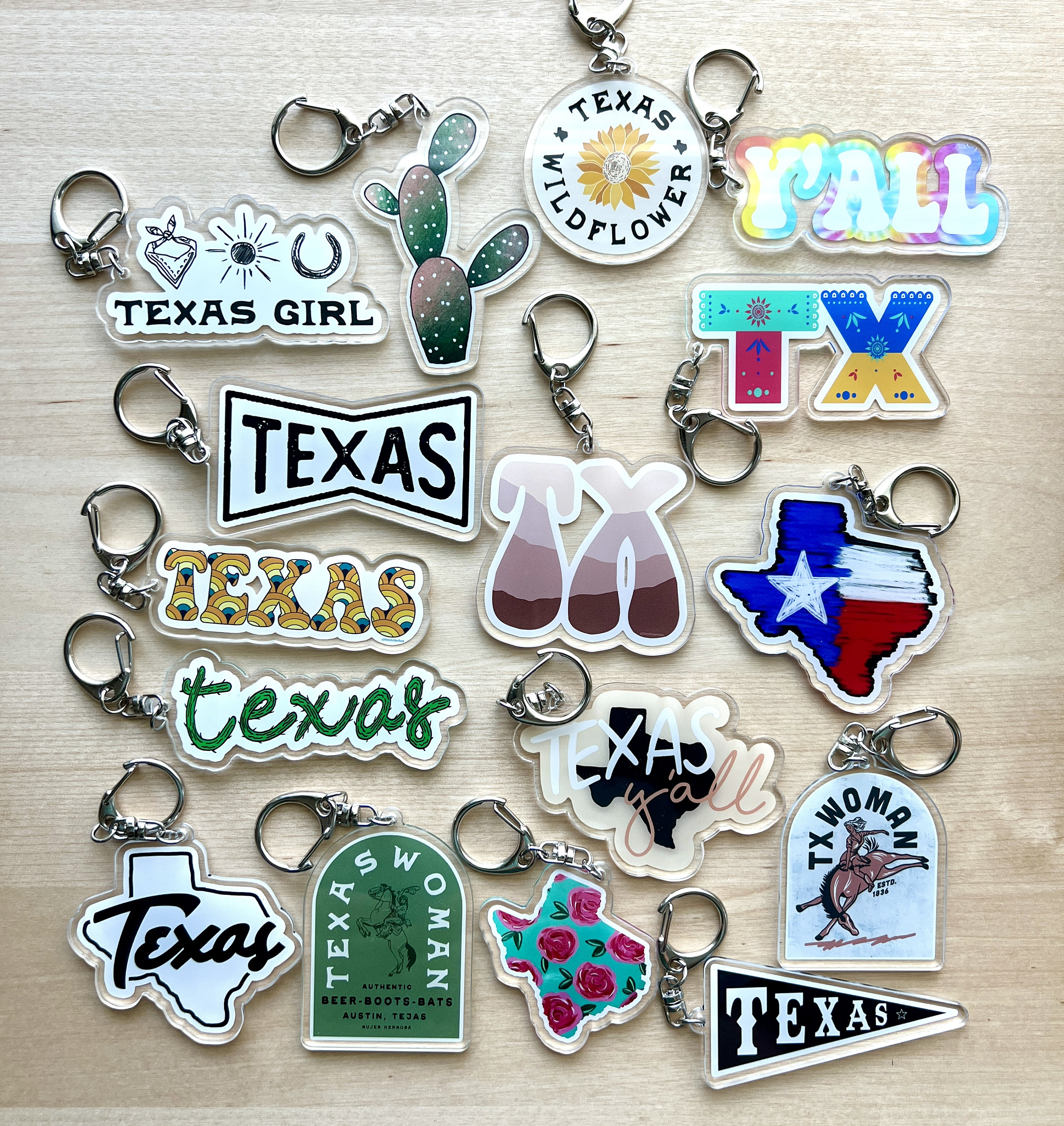 Texas Keychain, Gift, Austin Souvenir, Cute Keychains, Charm for Keys ...