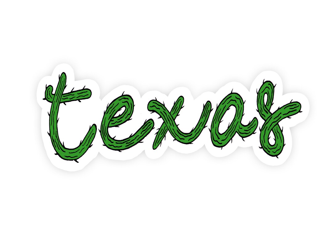 Cactus Texas Sticker - Sticker Decal - Succulent Sticker - Texas Decal ...